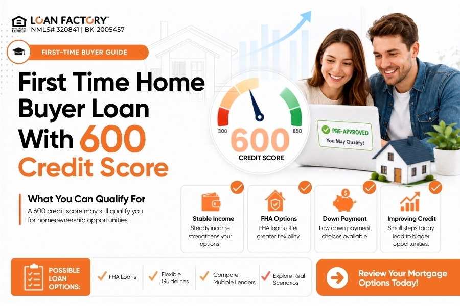 First Time Home Buyer Loan With 600 Credit Score: What You Can Qualify For
